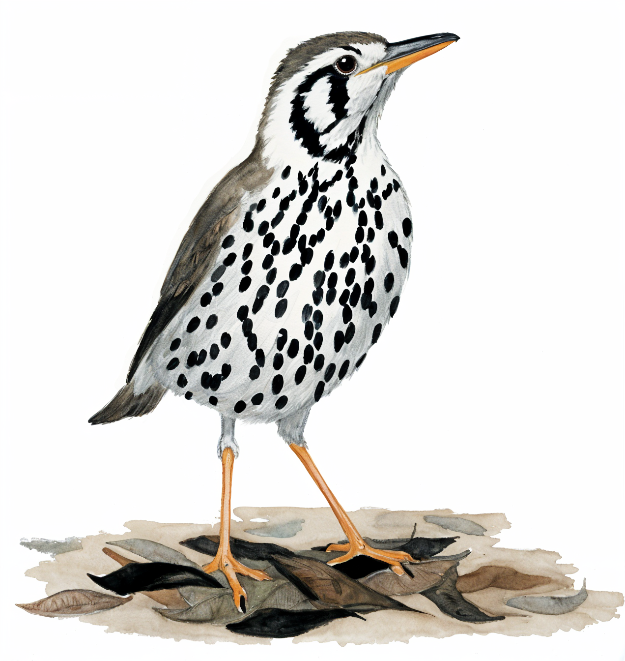 Groundscraper Thrush - Newman's Birds of Southern Africa